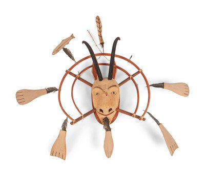 Nunivak Island Carved Wood Mask, Goat Lot 924