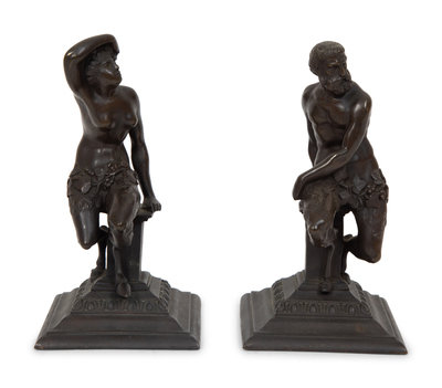 A Pair of Grand Tour Style Bronze Satyr Figures Lot 371