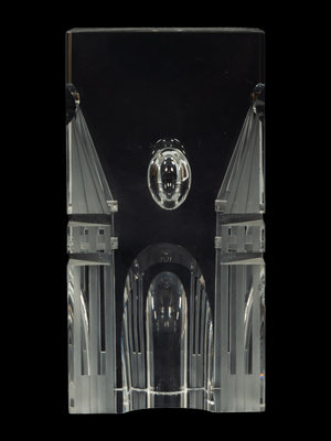 A Steuben Glass The Tower Sculpture by Eric Hilton Lot 187