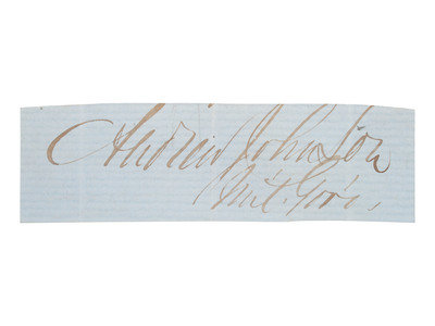[POLITICS - CIVIL WAR]. 4 signatures, incl. JOHNSON, Andrew. Clipped ...