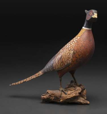 A Carved and Painted Wood Pheasant Decoy Lot 192