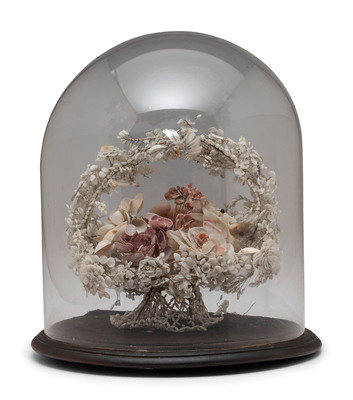 A Victorian Shellwork Basket of Flowers Lot 26