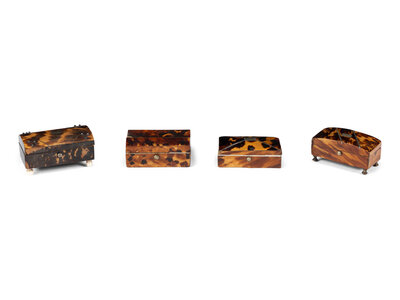 Four English Tortoise Shell Snuff Boxes Lot 45