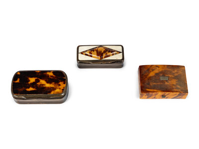 Three English Tortoise Shell Snuff Boxes Lot 47