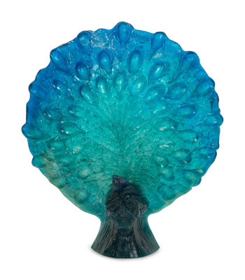A Daum Pâte de Verre Paon Sculpture Lot 103