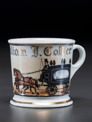 An Undertaker's Porcelain Occupational Shaving Mug Belonging to William Collier Lot 188