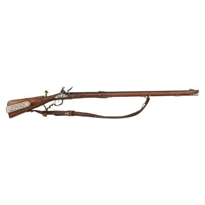 Carved Contemporary Flintlock Jaeger Rifle Lot 1233