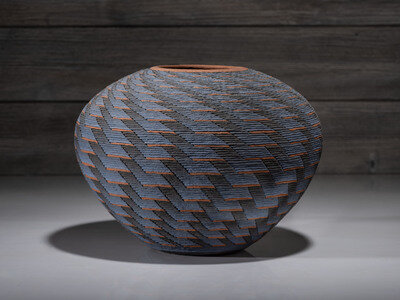 Corrugated Pottery Jar Lot 166