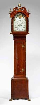 Federal inlaid cherry tall case clock pennsylvania, early 19th century and later Lot 209