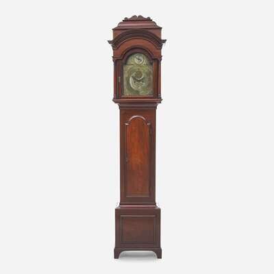 A Chippendale carved mahogany tall case clock Works by Thomas Pearsall ...