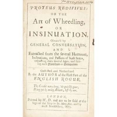 [Society & Culture] (Head, Richard) Proteus Redivivus: or the Art of ...