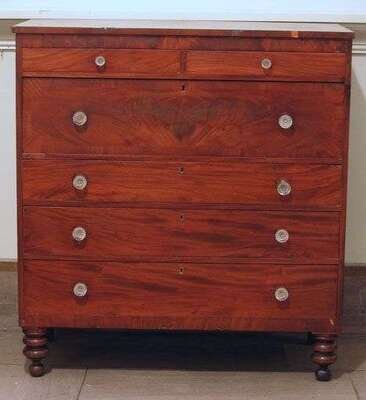 American Empire mahogany chest of drawers, Attributed to John Wilkens ...