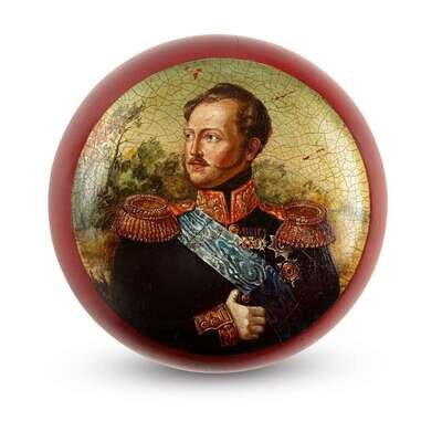A Russian Red Ground Lacquer Box after Kruger’s “Portrait of Emperor ...