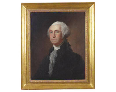American School 19th Century, After Gilbert Stuart (1755-1828), Portrait of George Washington Lot 65