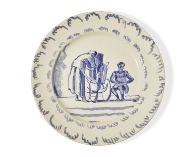 A Wedgwood Painted Creamware Plate Lot 209