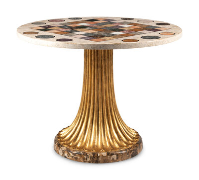 A Continental Parcel Gilt Specimen Marble Game Table Lot 76