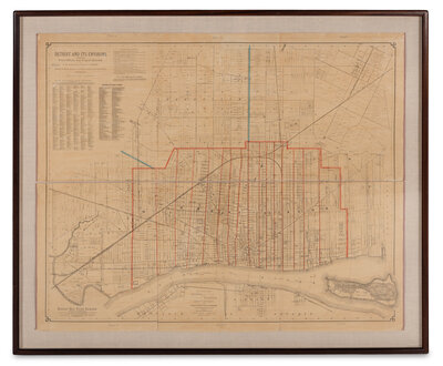A Wall Map of Detroit Lot 386