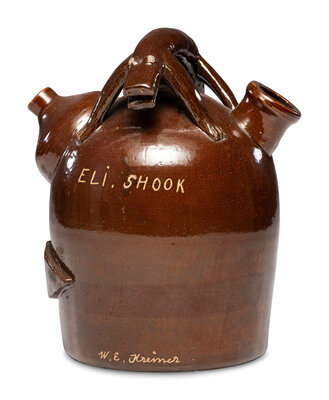 A Rare W.E. Kreiner Signed Harvest Jug with Lizard Handle Lot 200