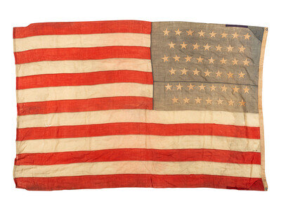 [FLAGS]. 45-star American flag. Ca 1896-1908. Lot 921
