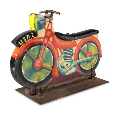 A Paint-Decorated Carousel Motorcycle Lot 314