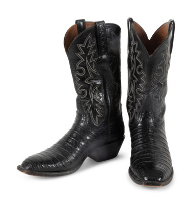 Lucchese Black Alligator Boots Lot 347