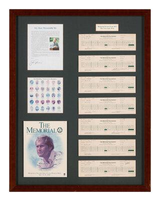 A 1977 Memorial Tournament Scorecard Display Featuring Tournament Used ...