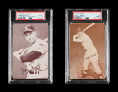 A Group Of 1947-66 And 1963 Exhibits Mickey Mantle Baseball Cards Lot 63