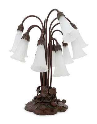A Tiffany Studios Bronze Twelve-Light Lily Lamp Base Lot 1173