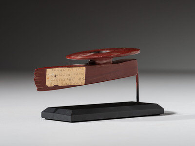 Siouan Catlinite Disc Pipe, with Provenance Lot 16