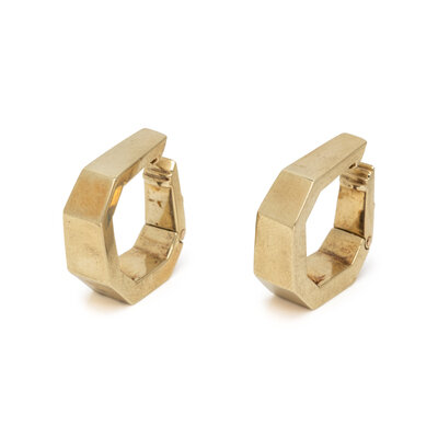 YELLOW GOLD HOOP EARRINGS Lot 1147