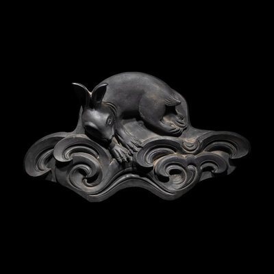 A Japanese 'Rabbit' Roof Tile, Onigawara, Edo Period Lot 283