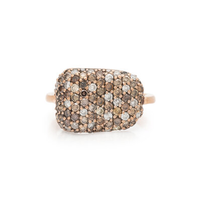LOW KARAT ROSE GOLD AND DIAMOND RING Lot 83