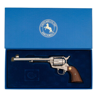 *Colt Single Action Army 7.5" Nickel .45 Colt Revolver Lot 9025