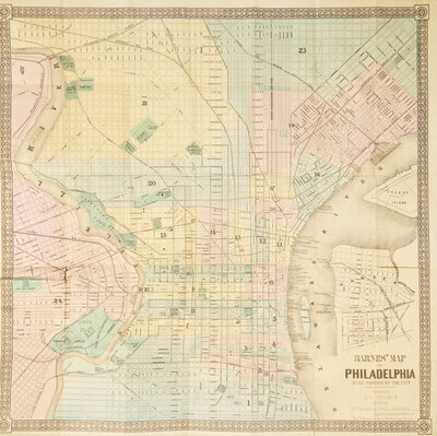 [Maps & Atlases] Barnes, R.L. Barnes' Map of Philadelphia Built ...