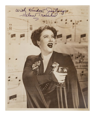TRAUBEL, Helen (1899-1972). Black and white portrait photograph signed ...