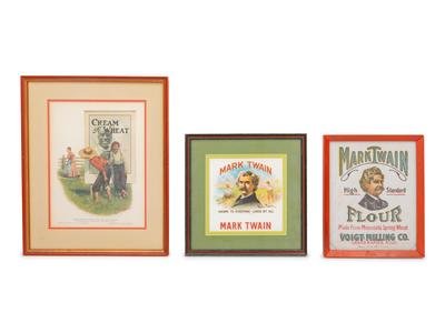 Three Mark Twain-Themed Framed Advertising Articles Lot 425